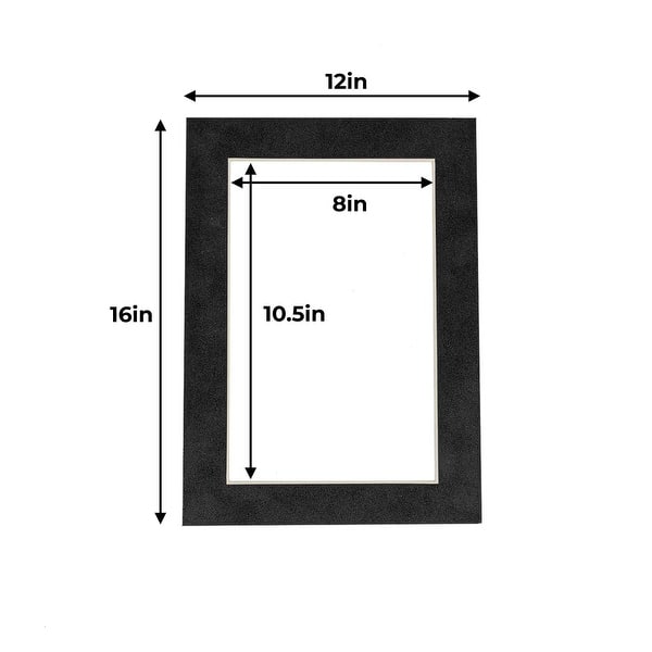 12x16 Mat for 8.5x11 Photo - Dark Grey Suede Matboard for Frames ...