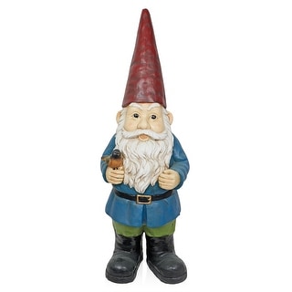 Alpine Corporation ZKD100 Jumbo Size Gnome with Bird Decor, Whimsical ...
