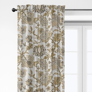 Bronte Gold Cotton Rod Pocket Drapery Panel Set of 2 - Bed Bath ...