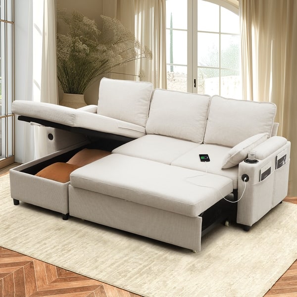 Pull Out Couch PaPaJet Pull Out Sofa Bed, Modern Tufted Convertible ...