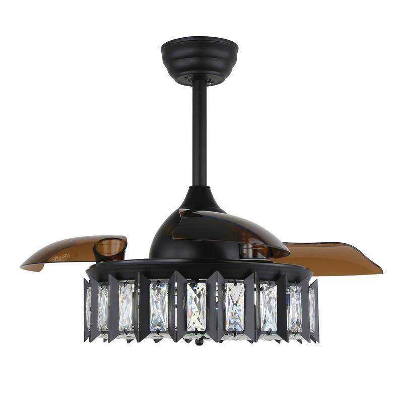 Cusp Barn 36 Inch Retractable Ceiling Fan with Lights and Remote 3 ...