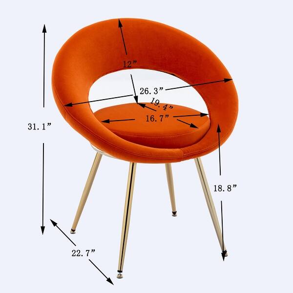 Orange Set of 2 Velvet Conversation Chair Accent Chair - Bed Bath ...
