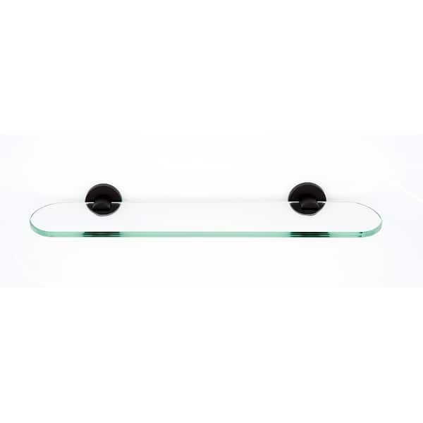 Alno Contemporary I 18 Inch Glass Shelf with Brass Mounting Brackets ...