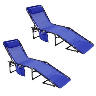 Chaise Lounge Chair 5-Position, Set of 2 Lounge Chairs for Outside ...