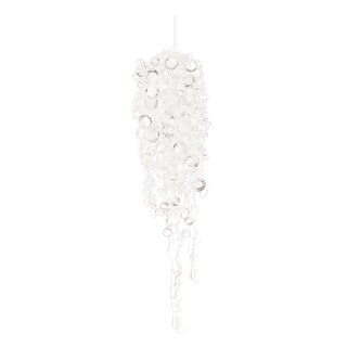 Glittered Icicle Drop Christmas Ornaments - 8" - Clear - 12ct - Bed ...