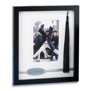 Curata Black Wood Double Mat 4x6 Photo Graduation Frame with Black ...