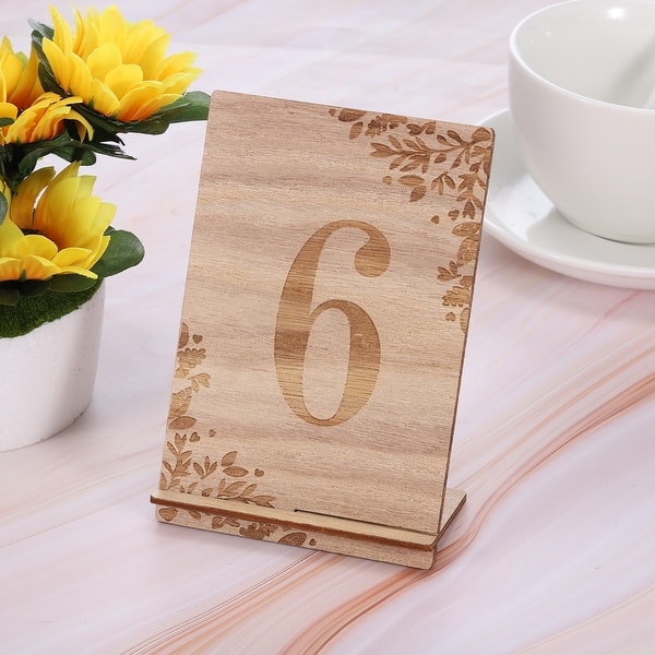 Wood Number Table Sign Holders Place Cards Rustic Wood Stands 1-10 for ...