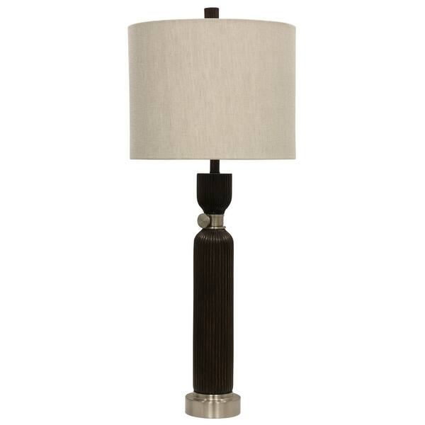 Delacora SC-L311832 Walnut Ridge 40'' Tall Buffet Table Lamp with Hardback Fabric Shade - Deep ...