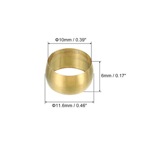 50pcs Compression Sleeves Ferrules Ferrule Fitting - Brass Tone - Bed ...