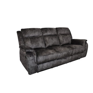 Harbor 82 Inch Sofa with Dual Power Recliners, Gray Faux Suede ...