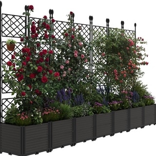 7-pack plastic plant boxes with metal trellis - Bed Bath & Beyond ...