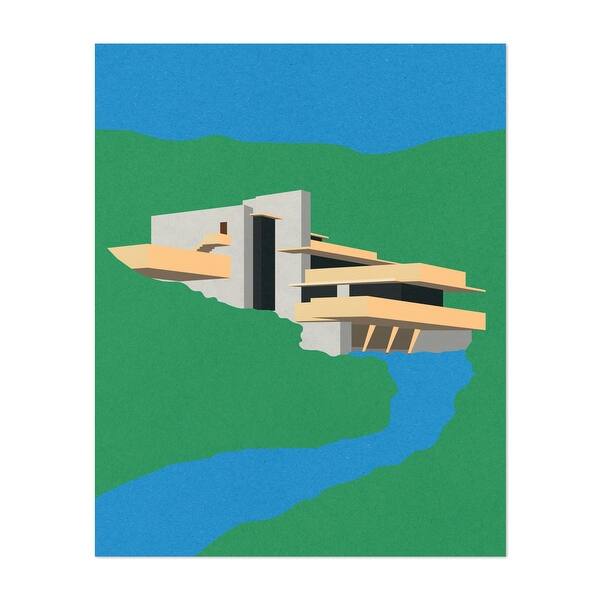 Frank Loyd Wright Falling Water Illustrations House Art Print/Poster ...
