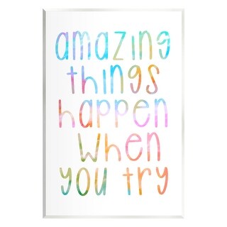 Stupell Amazing Things Happen Phrase Wall Plaque Art, Design by Lil ...