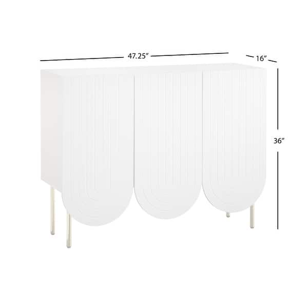 Lifestorey Ingrid 3-Door Scalloped Mid-Century Sideboard - Bed Bath ...