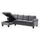 Sectional Sofa Set With L Shape Chaise Lounge, Cup Holder, Left Hand ...