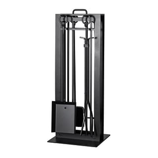 Design Specialties Craftsman Textured Black Fireplace 4 Piece Tool Set ...