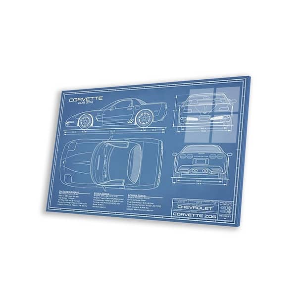 Corvette (C5) Z06 Blueprint Print On Acrylic Glass by Action Blueprints ...