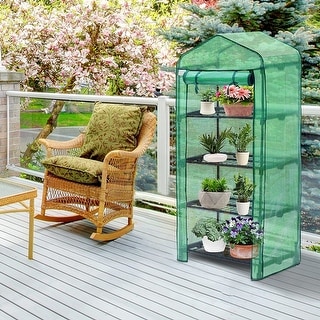 27 in. W x 19 in. D x 65 in. H Mini Portable Plant Gardening Walk-In ...