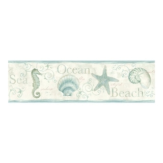 Chesapeake Island Bay Sea Green Starfish Border - 6 x 180 x 0.025 - Bed ...