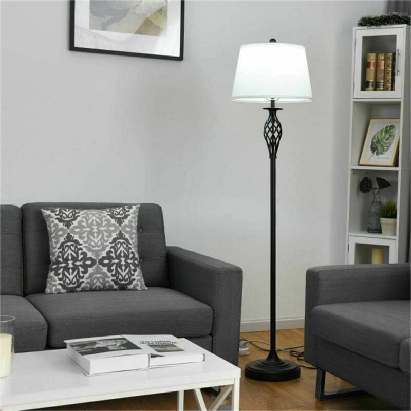 1 Floor Lamp And 2 Table Lamps Set With Fabric Shades On Sale Bed Bath And Beyond 37123601