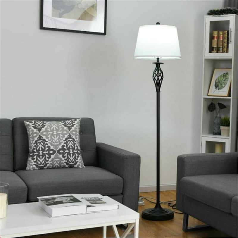 1 Floor Lamp And 2 Table Lamps Set With Fabric Shades On Sale Bed Bath And Beyond 37123601