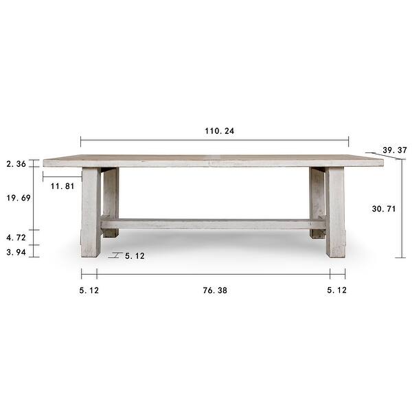 Artissance Amalfi Wooden Dining Table, 110 Inch Long - 110 Inch Long ...