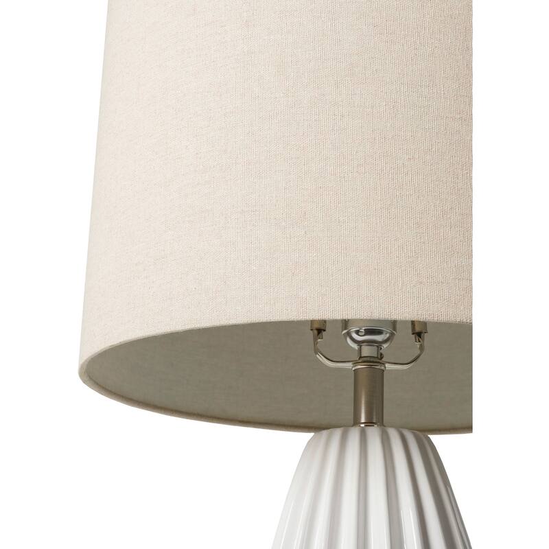 Millicent Ridged Slender Modern Table Lamp - 26"H x 16"W x 16"D - Bed ...