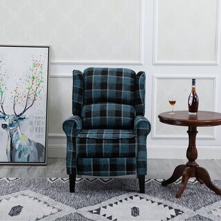 Blue Check Vintage Recliner Chair Leisure Chair Armchair Sofa - Bed ...