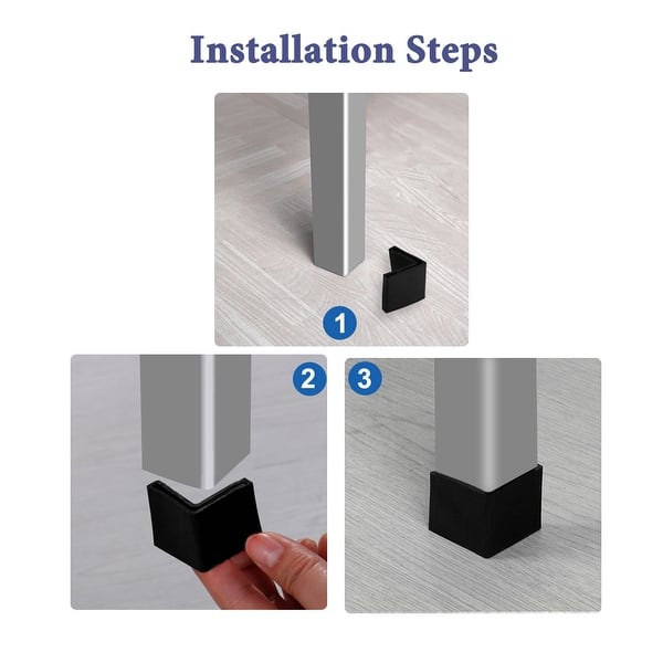 Rubber L Shaped Angle Iron Leg Foot Cover End Cap Protector 8 PCS ...