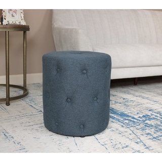 Simple Cushion Cylindrical Foot Stool Button Sofa Chair Makeup Stool ...