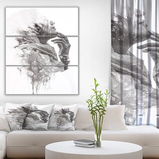 Designart "Woman in scarf" Glamour Print on Wrapped Canvas set - 28x36 ...