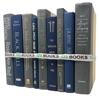 Sleek and Chic Decorative Books Navy Blue and Gray - N/A - Bed Bath ...
