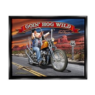 Stupell Hog Wild Chopper Bike Framed Floater Canvas Wall Art Design by ...