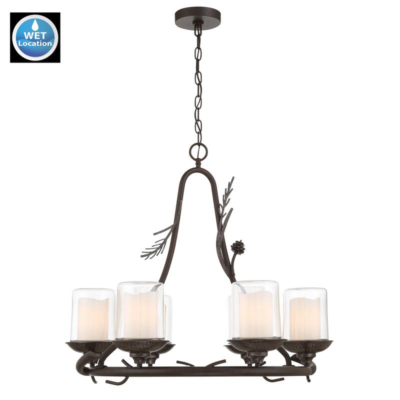 Lavery Ponderosa Ridge Weathered Spruce 4 Light Outdoor Chandelier - 4 ...