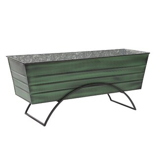 Achla Designs Large Galvanized Steel Flower Box with Odette Stand, 35 ...