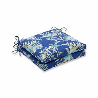 Set of 2 Blue Tropical UV/Fade Resistant Outdoor Patio Square Corner ...