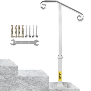 Single Post Handrail Fits 1 or 2 Steps Stair Railing Wrought Iron ...