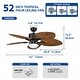 Moasis 52" Palm Leaf Ceiling Fan with Light Tropical Style with Remote ...