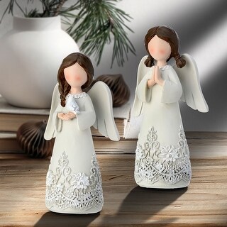 6" Resin Etched Angels Set of 2 - Bed Bath & Beyond - 38248329