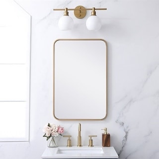 20"x30" Soft Corner Metal Rectangular Mirror Brass - Bed Bath & Beyond ...