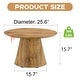 25.6" and 21.6" Round Nested Coffee Table Set with Wood Grain Texture ...