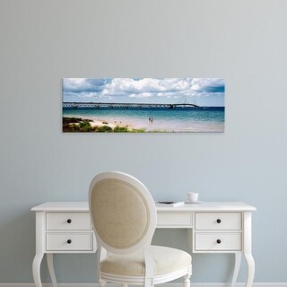 Easy Art Prints Panoramic Images's 'Bridge across a lake, Mackinac ...