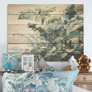 DESIGN ART "Watercolor Tropcial Plam Tree Collage I" Coastal Tropical ...