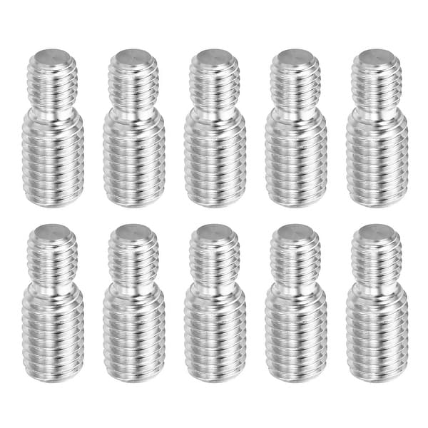 10pcs M8x1.25 to M10x1.5 Double End Threaded Stud Screw Bolt Rod 25mm ...