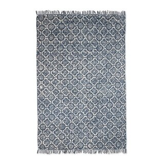 Handmade Azure Royalty Cotton area rug (India) - Big - Bed Bath ...