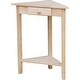 Unfinished Corner Accent Table, Solid Parawood, DIY Paint/Stain Ready ...