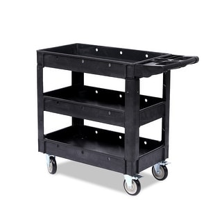 Utility Service Cart, Heavy Duty Plastic Rolling Utility Cart with ...