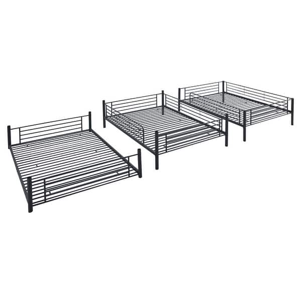 Full-Full-Full Metal Triple Bed Divided into Three Separate Beds with ...