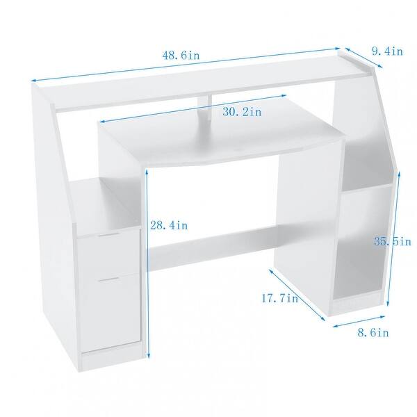 Modern PC Laptop Gaming Desk Study Table Workstation With Led - Bed ...
