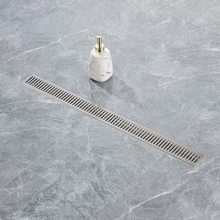 28"Linear Grid Shower Drain Rectangular Floor with Accessories 2-in-1 ...